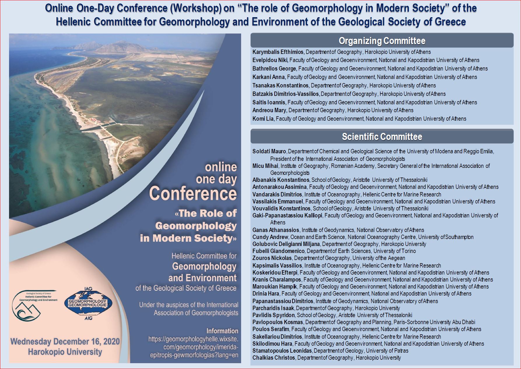 One-day online conference “The role of Geomorphology in Modern Society ...